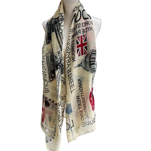 Kale Threads | Accessories | Nwot London Landmarks Oversized Scarf Wrap ...